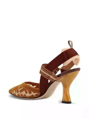 Fendi Colibrì Pointed-toe Pumps With Straps - Brown