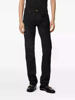 Versace Medusa Embroidery Jeans - Black