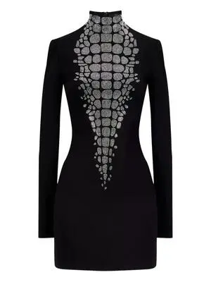 David Koma Croc-effect Mini Dress