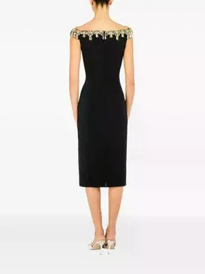 Jenny Packham Valorie Embellished Midi Dress - Black