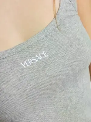 Versace Logo Ribbed Dress