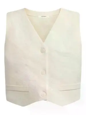 12 STOREEZ Buttoned V-neck Cardigan - Neutrals