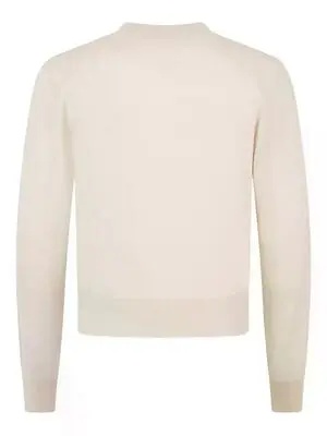 Dsquared2 Wool Crew Neck Sweater With Embroidered Logo - Neutrals