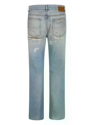 Amiri Distressed Camouflage Patch Denim Jeans