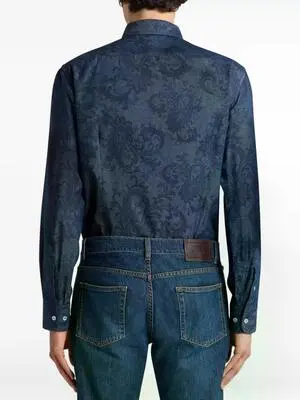 Etro Leafy Paisley-motif Denim Shirt