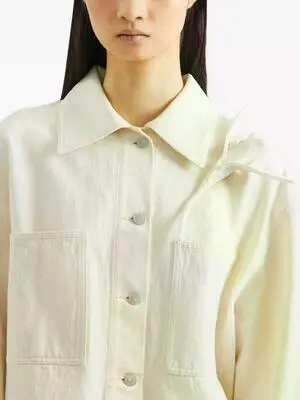 Erdem Floral-appliqué Cropped Denim Jacket