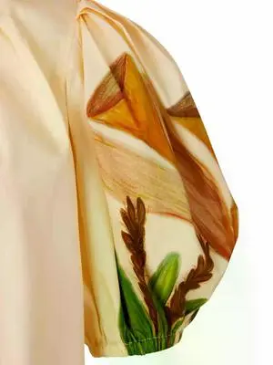 Ulla Johnson Las Olas Botanical-print Top - Neutrals