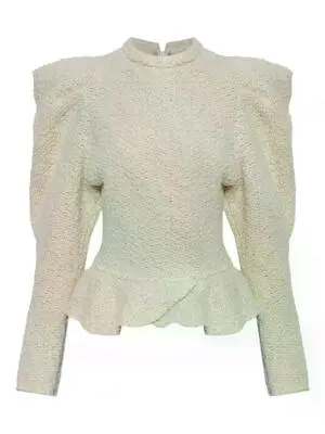 Isabel Marant Étoile Giamili Ruffled-hem Top - Neutrals