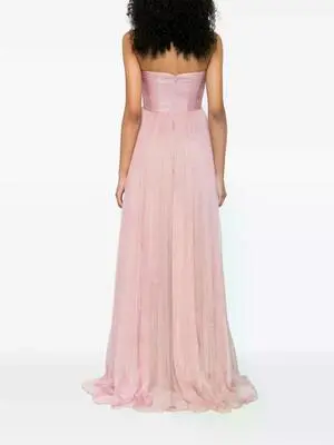 M.MARQUISE Ines Floral-appliqué Maxi Dress - Pink