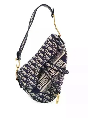 Dior Saddle Oblique Canvas Shoulder Bag - Blue