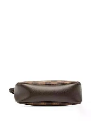 LOUIS VUITTON 2001 Damier Ebene Trousse Pochette Handbag - Brown