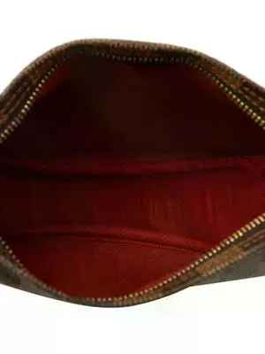 LOUIS VUITTON 2001 Damier Ebene Trousse Pochette Handbag - Brown