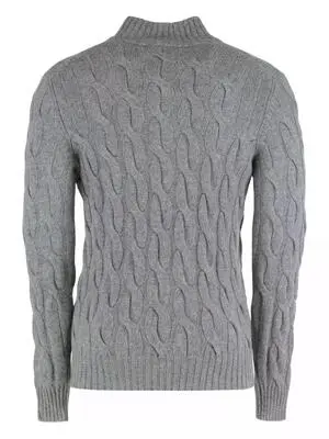 MOORER Cable-knit Zip Sweater