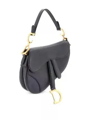 Dior Saddle Handbag Leather Mini Shoulder Bag - Black