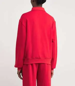Eterne French Terry Polo Sweatshirt - Red