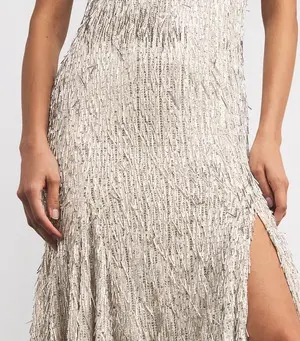 Cinq À Sept Embellished Izara Midi Dress - Silver