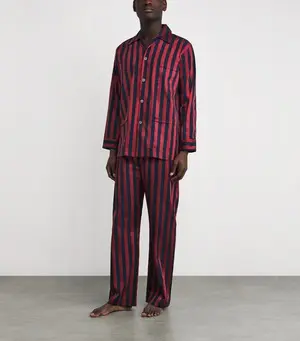 Derek Rose Royal Cotton Stripe Pyjamas