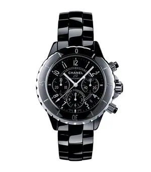 Chanel Ceramic And Steel J12 Chronograph Watch - Black
