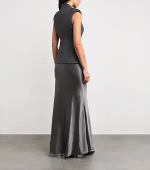 SELF-PORTRAIT Satin Tailored Maxi Dress
