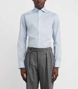 Eton Cotton Twill Melange Stripe Shirt