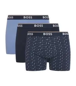 BOSS Stretch-cotton Power Boxer Briefs - Blue