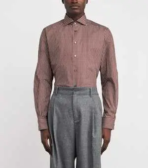 Eton Cotton-silk Stripe Shirt