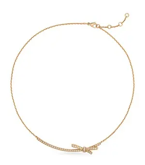 Chanel Ruban Diamond Chain Necklace - Rose Gold