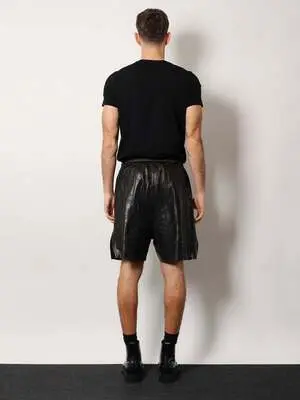 Rick Owens Leather Shorts