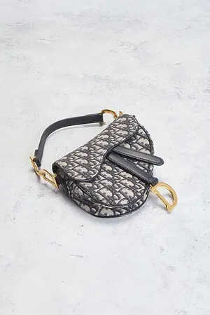 Dior Trotter Oblique Mini Saddle Bag - Blue