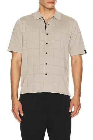 Rag & Bone Window Pane Dalton Knitted Shirt - Tan