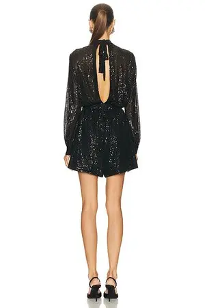 SANS FAFF Sequin Embellished Playsuit With Open Back
