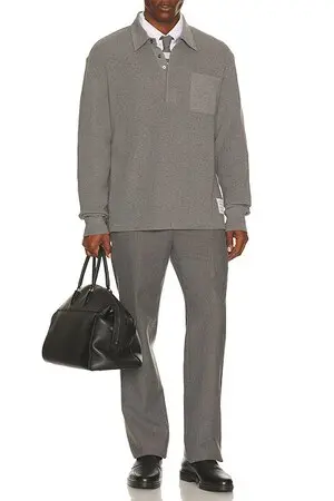 Thom Browne Rugby Polo With Bar - Medium Grey