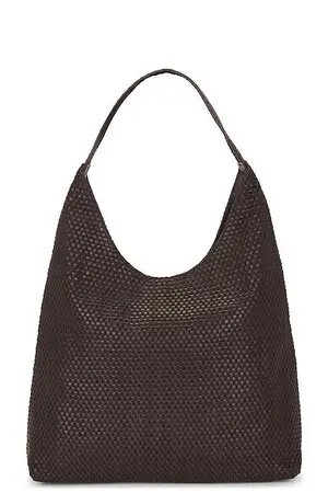 ST. AGNI Lattice Weave Large Tote Bag - Coffee