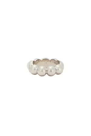 Alexander McQueen Skull & Pearl Ring In Sterling
