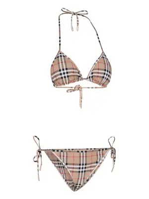 Burberry Vintage Check Bikini Set - Beige