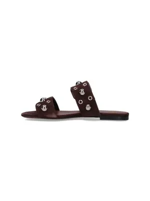Valentino Garavani Nellcôte Studs Sandals - Brown