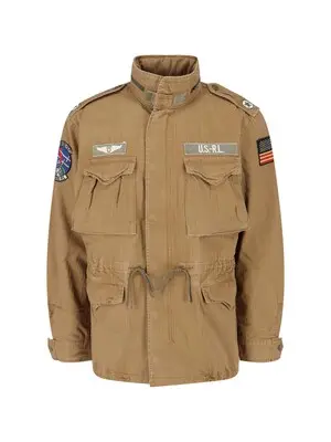 Polo Ralph Lauren Cotton Military Jacket With Patches - Brown