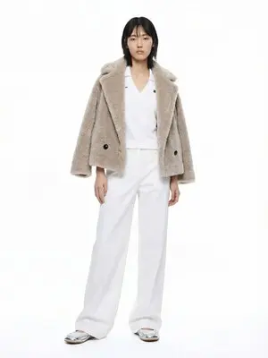Max Mara Teddy Bear Icon Crop Coat - Beige