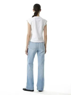 Victoria Beckham Alina Wide Leg Jeans - Light Blue