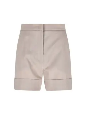 Max Mara Virgin Wool Blend Shorts - Beige