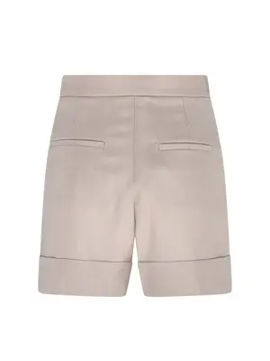 Max Mara Virgin Wool Blend Shorts - Beige