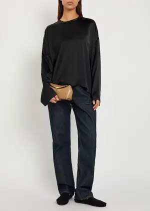 TOTEME Draped Satin Top - Black