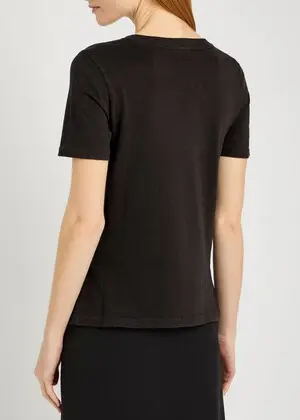 Chloé Flamingo Printed Cotton T-shirt - Black