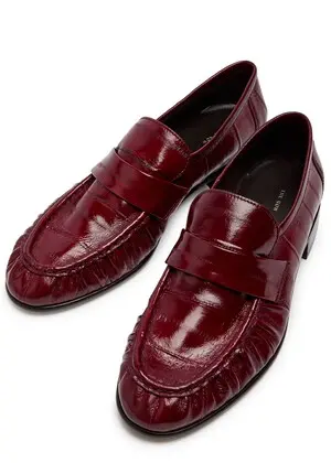 THE ROW Soft 25 Patent Loafers - Burgundy