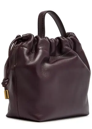 Chloé Charm-embellished Drawstring Leather Pouch - Plum