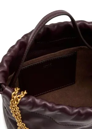 Chloé Charm-embellished Drawstring Leather Pouch - Plum