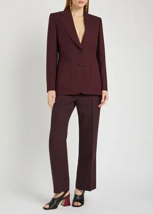 Chloé Straight-leg Wool Trousers - Purple