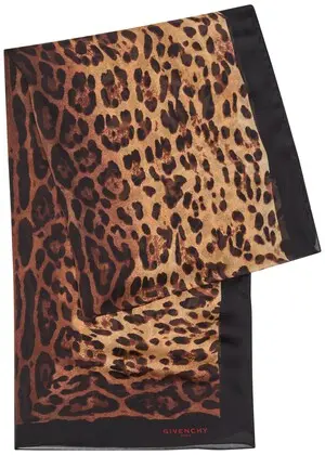 GIVENCHY Leopard-print Silk Scarf