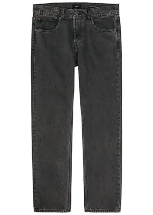 7 For All Mankind Modern Straight-leg Denim Jeans - Black