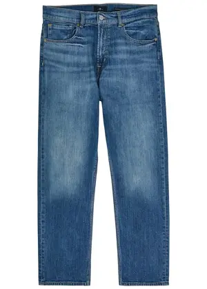 7 For All Mankind Modern Straight-leg Jeans - Mid Blu